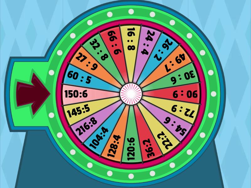Bingo De Divisiones - Spin the wheel