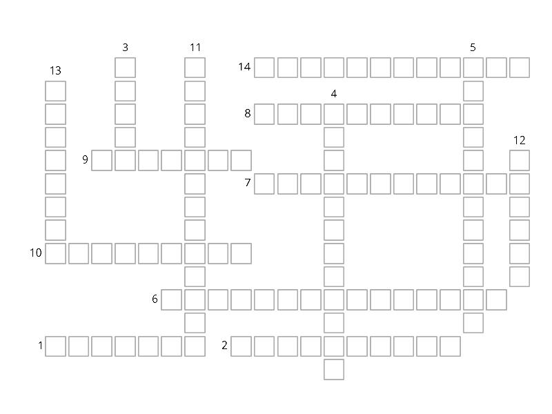 Crucigrama de repaso - الكلمات المتقاطعة