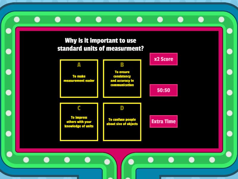 Measurement Assessment - Gameshow quiz