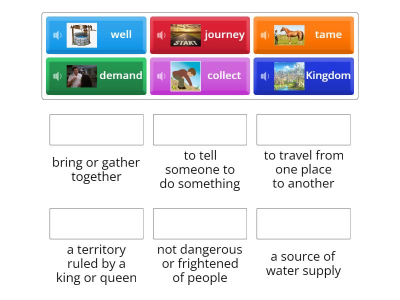 Water Princess vocabulary - Match up