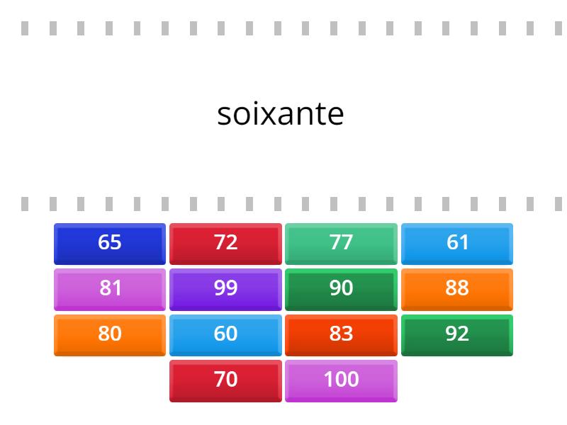 LES NOMBRES 60-100 VI - Find the match