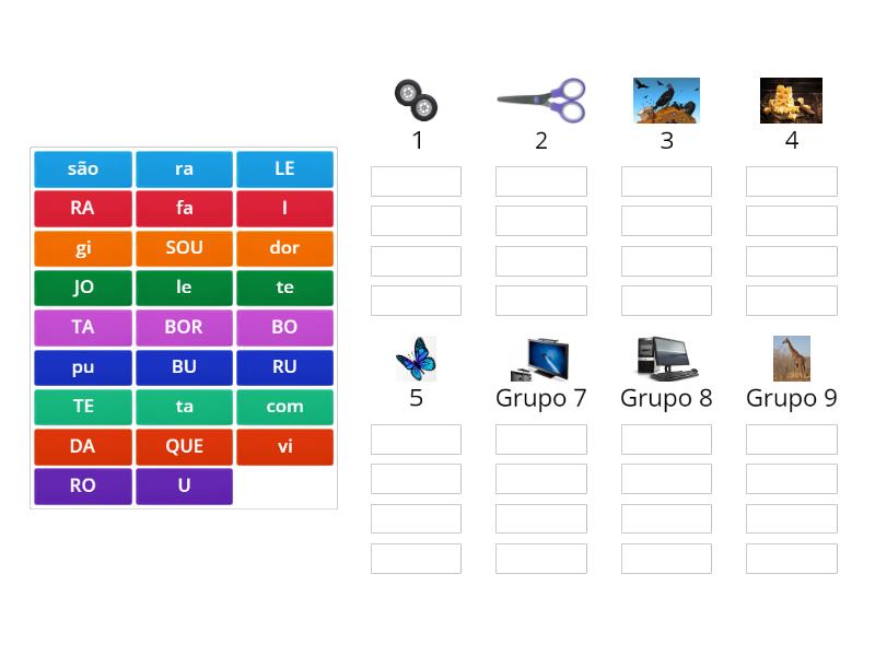FORMAR AS PALAVRAS - Group sort