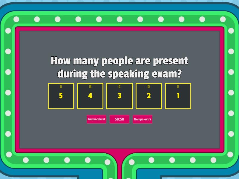 Key - Speaking Paper - Part 1 - Gameshow quiz
