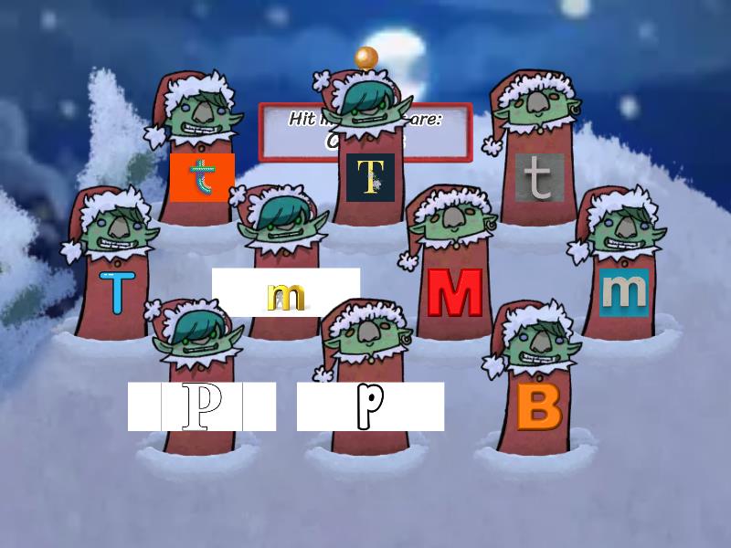 Hit lowercase letters - Whack-a-mole