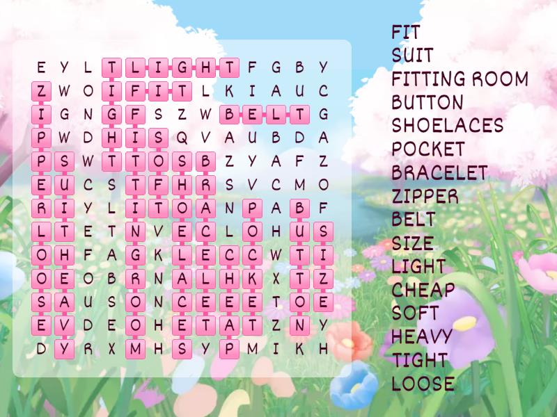 The perfect outfit - Wordsearch