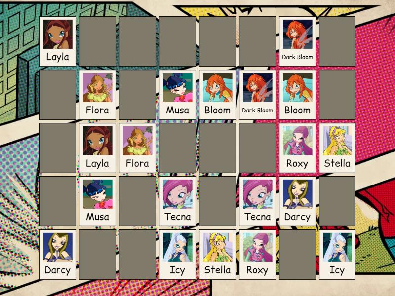 WINX CLUB MEMORY GAME - Matching pairs