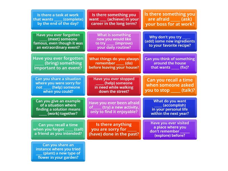Verbs with to-infinitive and ing-form with diff/same meaning 01.04.2024 ...