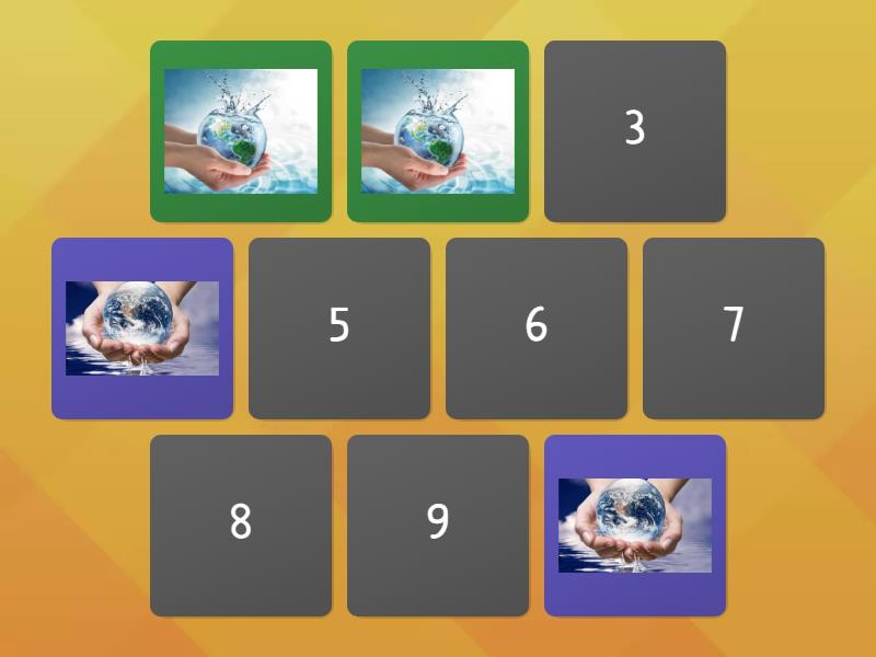 water day matching game - Matching pairs