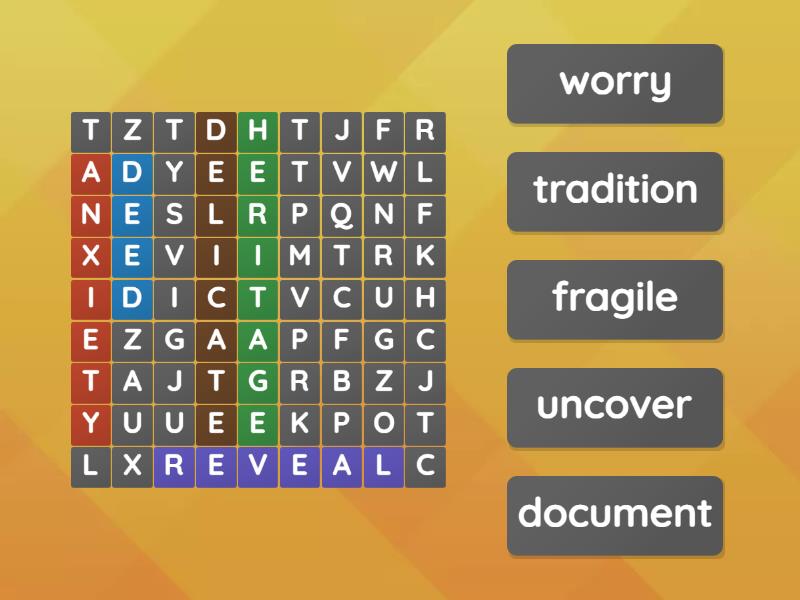 Synonyms word search - Wordsearch