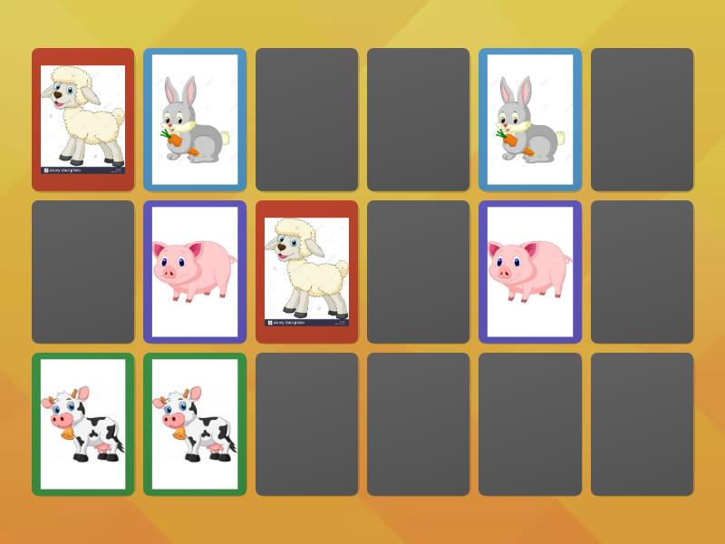 Juego de memoria Animales Granja - Parejas