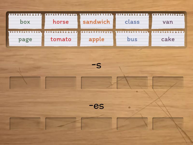 4 Plurals -s/-es - Group sort