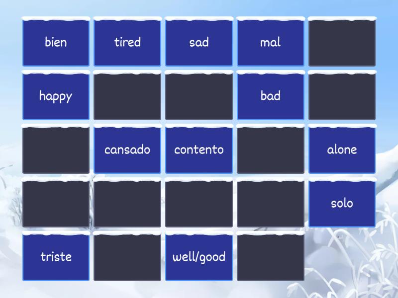 Locations and Feelings Vocabulary - Parejas