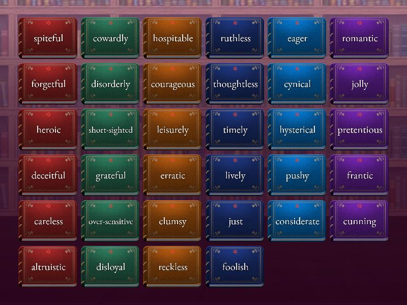 9А Describing behaviour ADJECTIVES - Перевернуть плитки