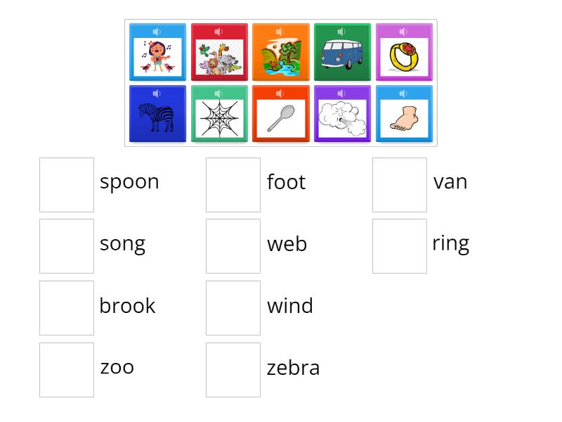 Jolly Phonics Group 5 (z w ng v oo 00) - Match up