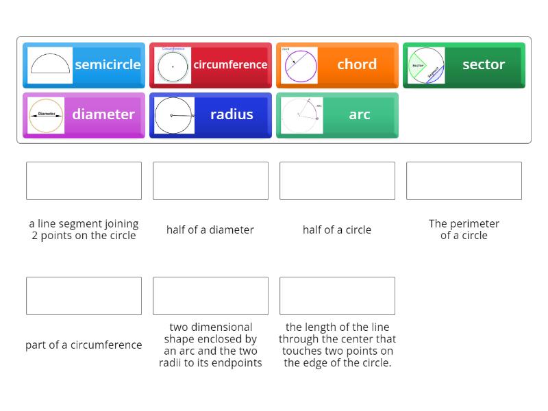 Language of Maths - Circle - Match up