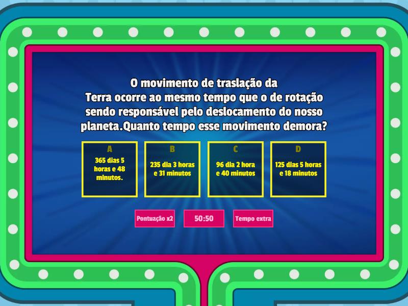Os Movimentos da Terra - Gameshow quiz
