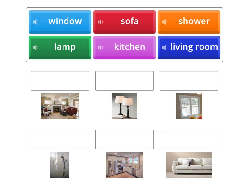 Parts of the House matching activity - Match up