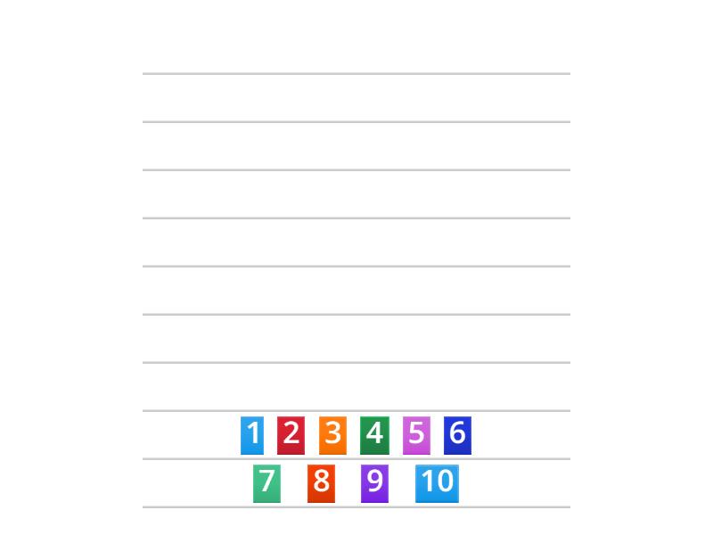 Sequence number drag to 10 - Word magnets