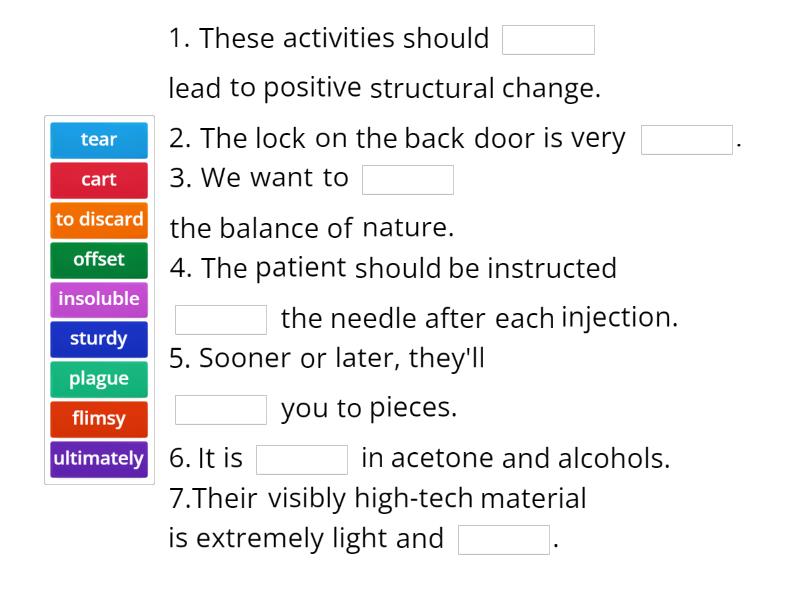 Which bag should you use? - Complete the sentence