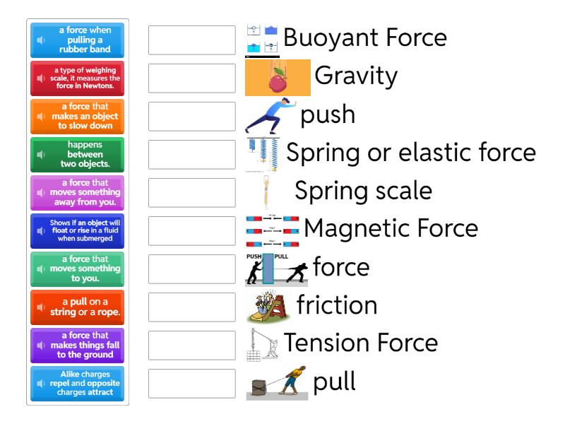 Types of Force - Match up