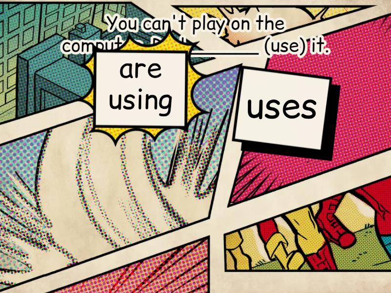 FF4: Grammar1 (present simple, present continuous) - Flying fruit