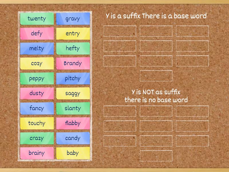 Y as a suffix vs Y at the end of words - Group sort