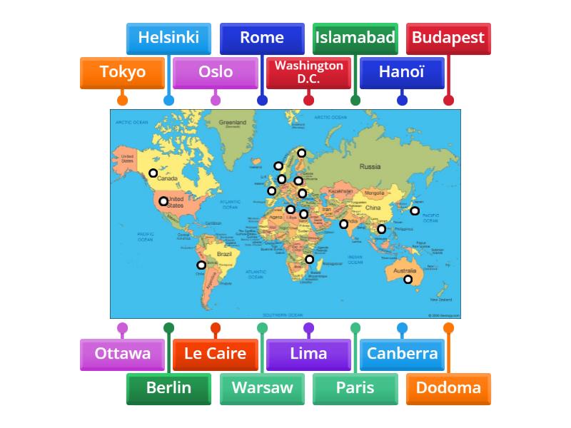 Les capitales du monde 3 - Labelled diagram