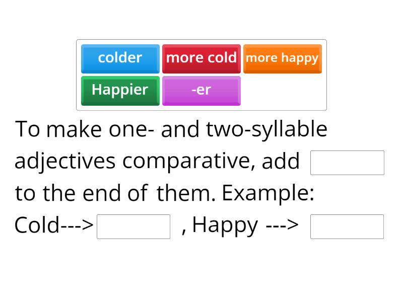 Comparative and superlative rules - Complete the sentence