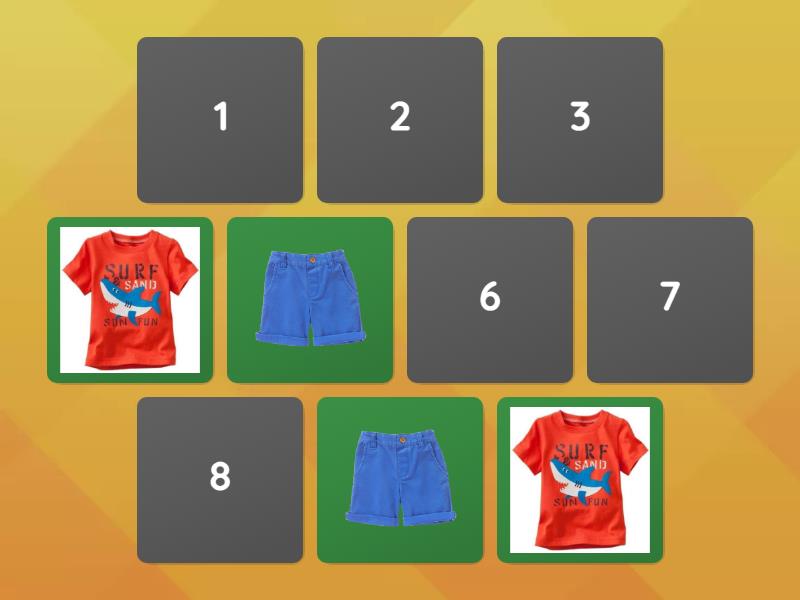 Clothes - memory game - Matching pairs