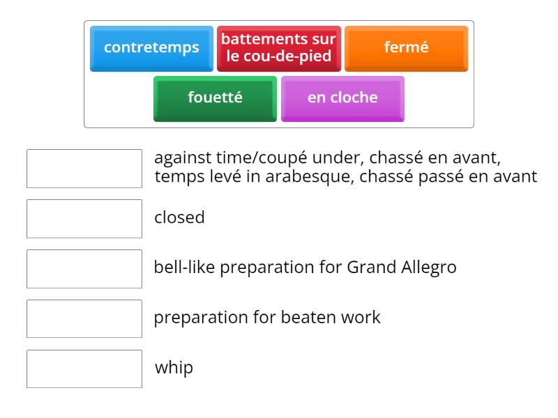 ballet theory grade 6 - Match up