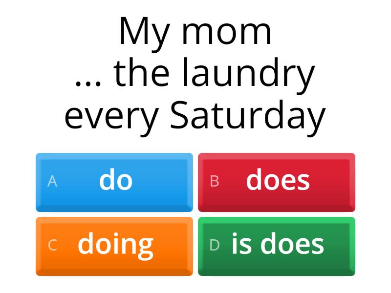 Housework + Present Simple + articles - Quiz
