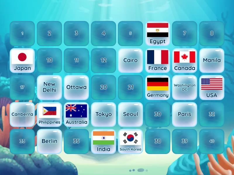 : Country and Capital City - Matching pairs