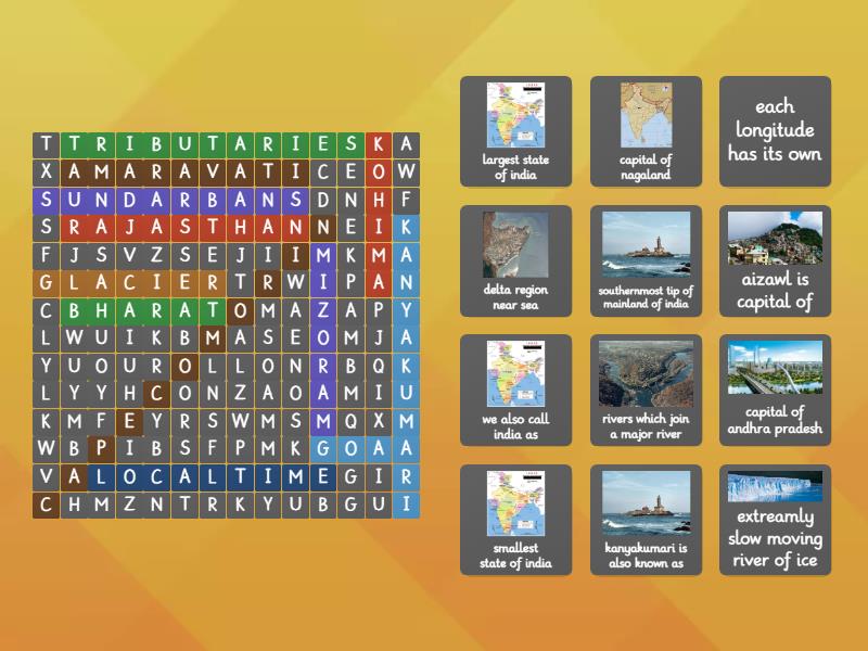 India Our Motherland - Wordsearch