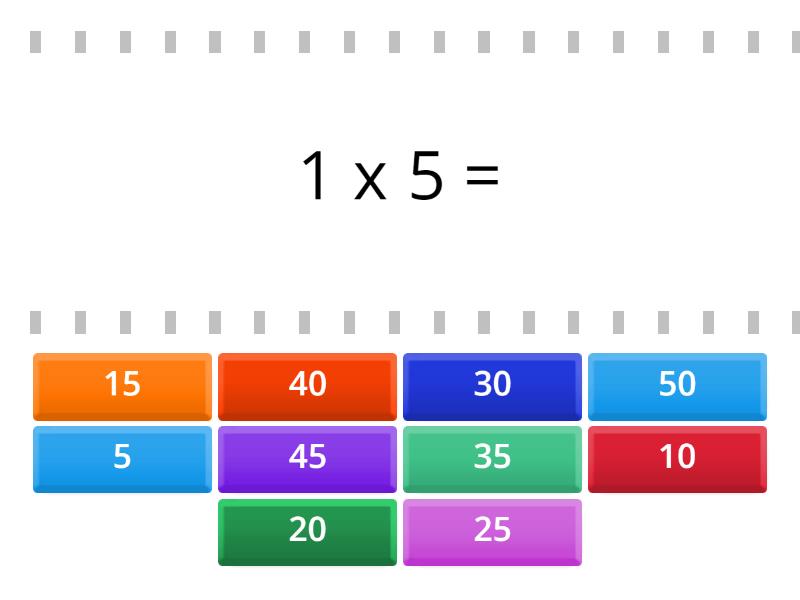 5 x Tables - Find the match