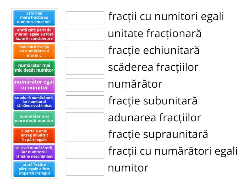 Fracții_terminologie - Match up