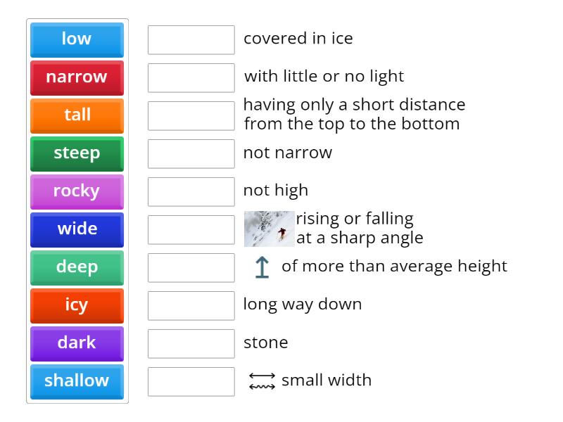 Solutions PI 2A Landscape adjectives - Match up