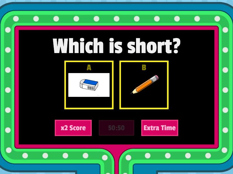 Long and short objects - Gameshow quiz