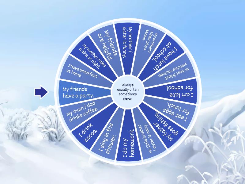 Random wheel - Adverbs of frequency - Roleta aleatória