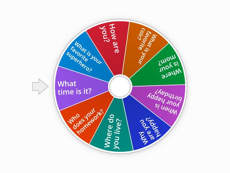 wh questions- exercise - Spin the wheel
