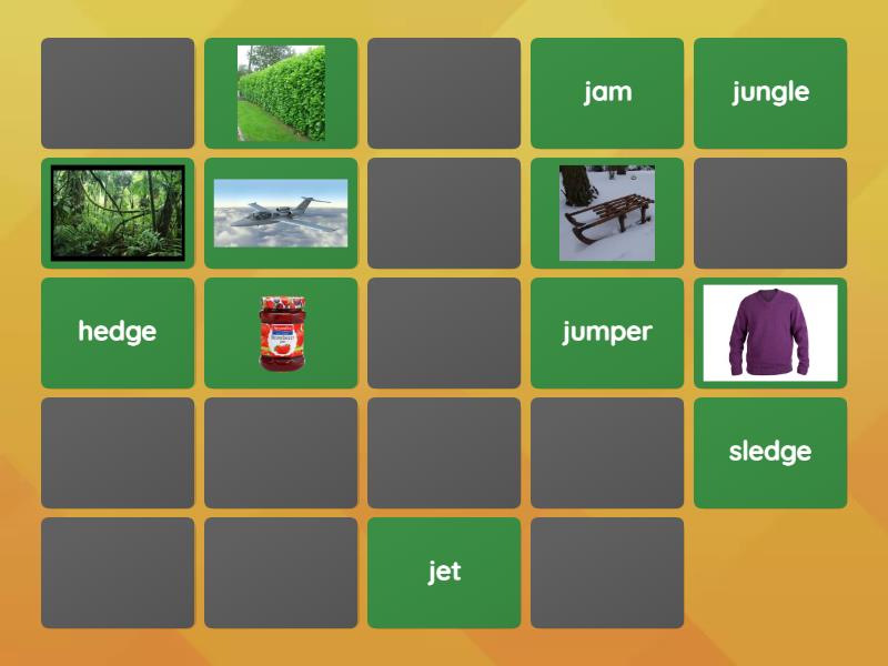 spelling test 12 - j, ge, dge spelling patterns - Matching pairs