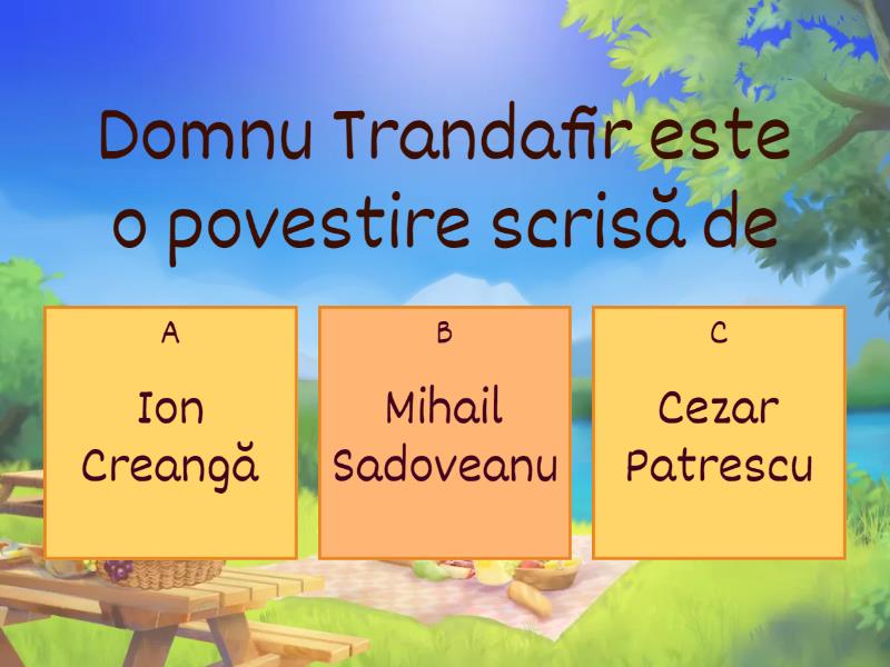 Domnu Trandafir - Cuestionario