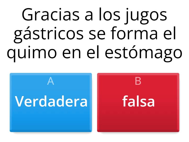 VERDADERO O FALSO SISTEMA DIGESTIVO - Quiz VERDADERO O FALSO SISTEMA DIGESTIVO - Quiz