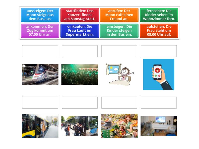 Die trennbaren Verben - Match up