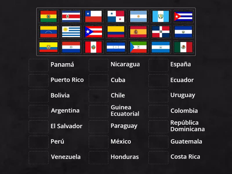 Spanish Speaking Countries Flags - Match up