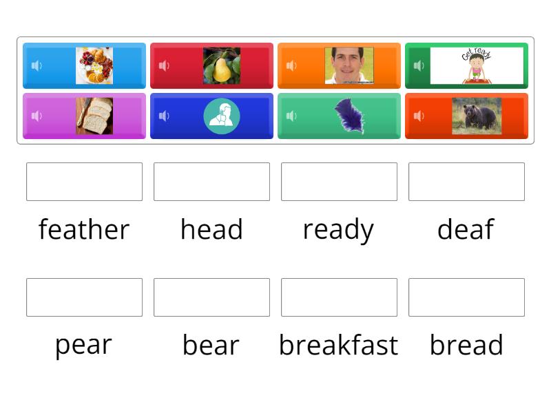 phonics (ea/ear) - Match up