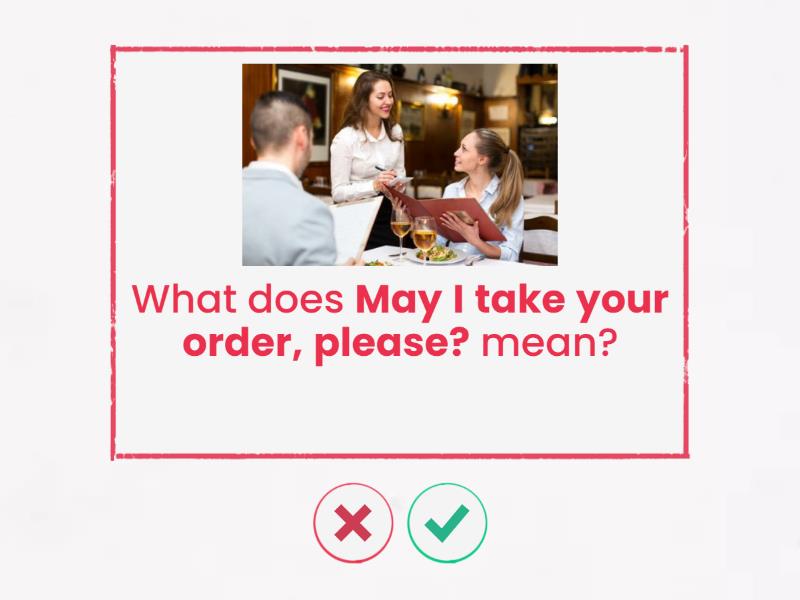 At a restaurant flashcards - Flash cards