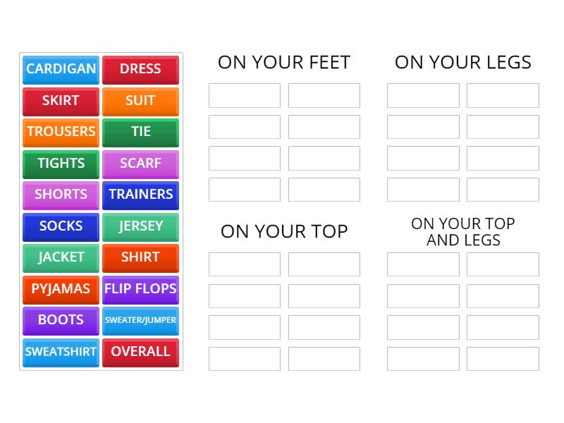 CLOTHES - Group sort
