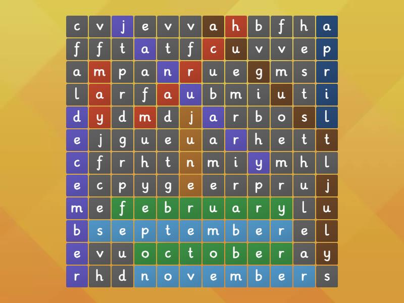 EW2 U7 Month (searching) - Wordsearch