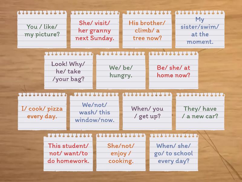 Present Simple Present Continuous - Flip tiles