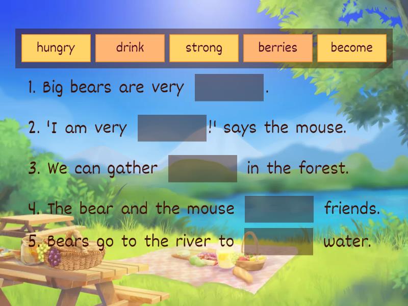 A helpful bear - Complete the sentence